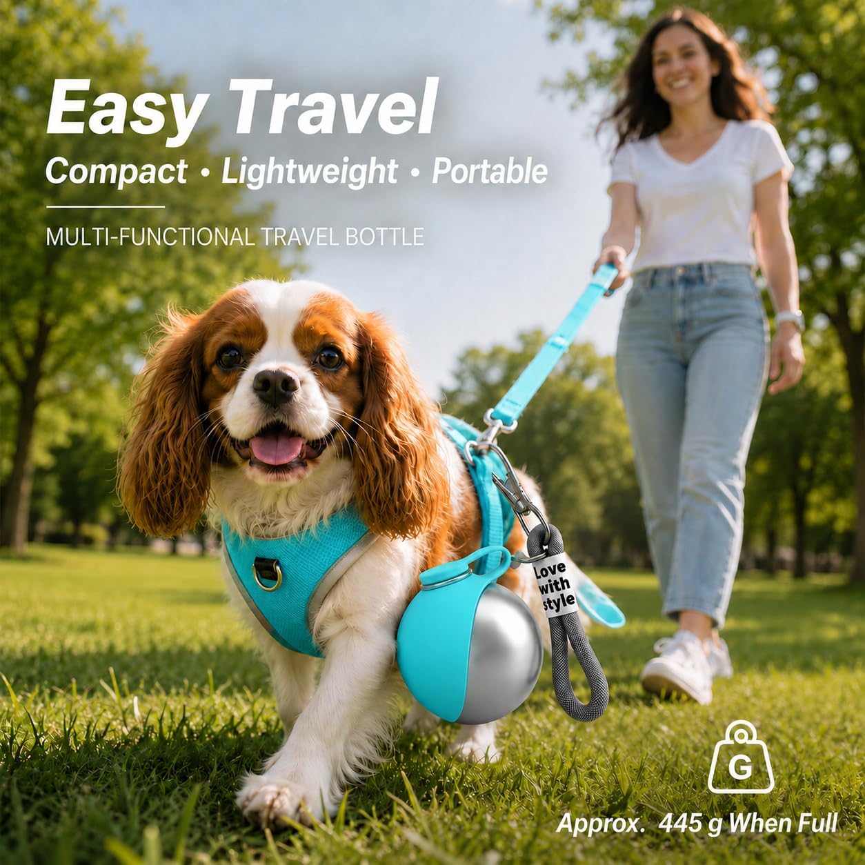 The Walk-Ready Pet Water Bottle with Bowl - 10 Oz (285 ml) – The Loyal Kind